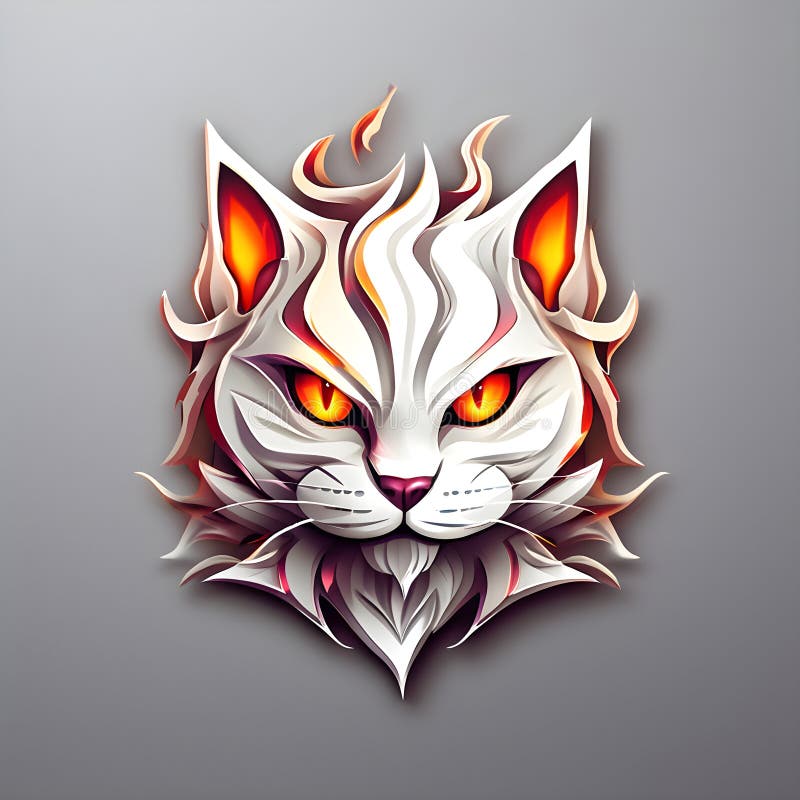 Fire Cat Logo stock illustration. Illustration of independent - 318840358
