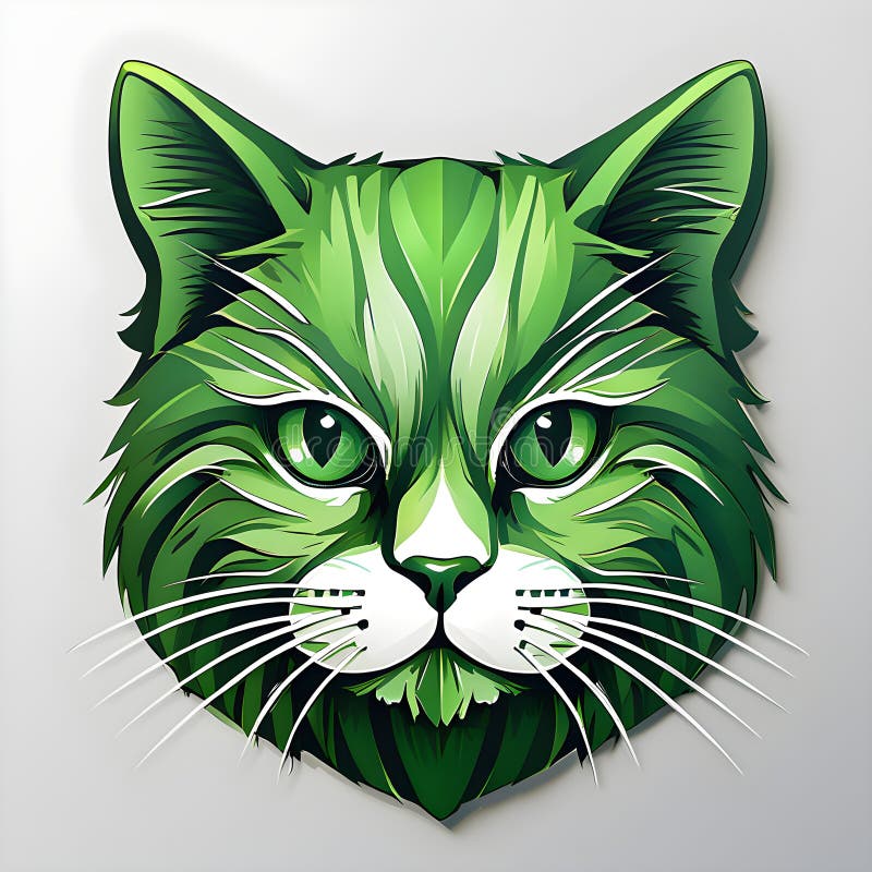 Green Cat Logo stock illustration. Illustration of tabby - 318840510