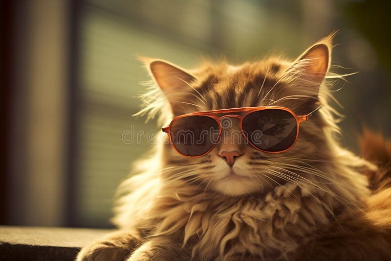 Cool Cat Photoshoot Ready. Generative AI Stock Illustration ...
