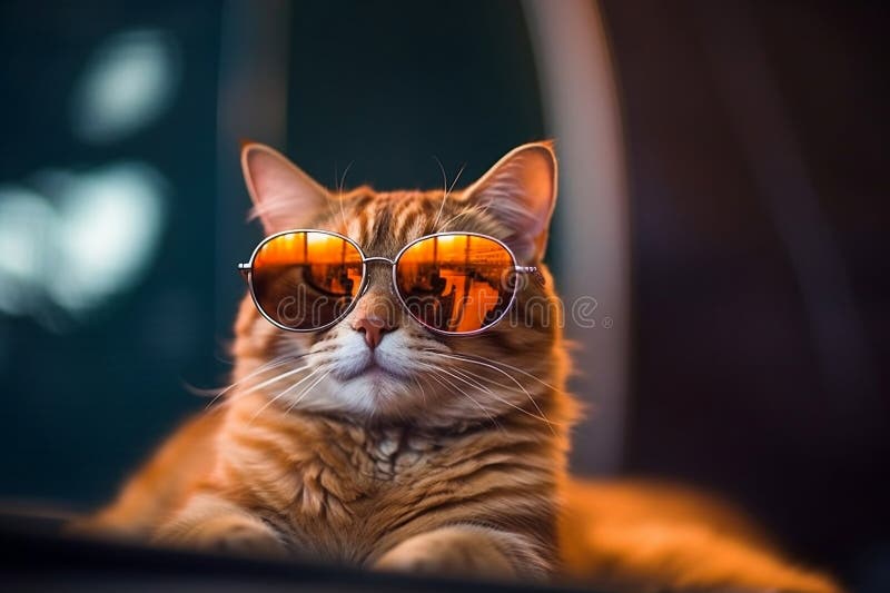 Cool Cat Photoshoot Ready. Generative AI Stock Illustration ...