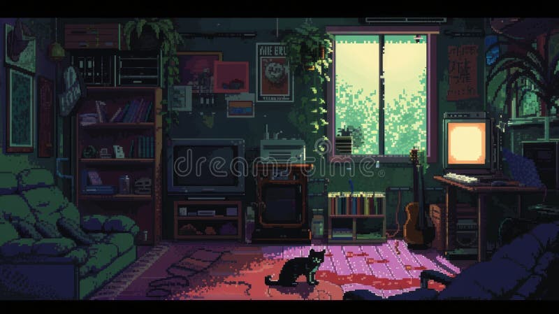 A cool cat pixel stock image. Image of artistic, natural - 306785057