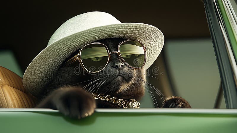 Cool Cat in Style stock image. Image of relaxed, interior - 370187429