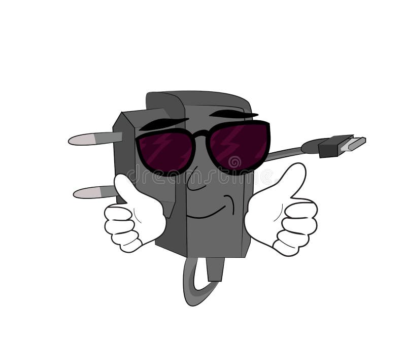 Cool Charger cartoon stock illustration. Illustration of thumbs - 64930407