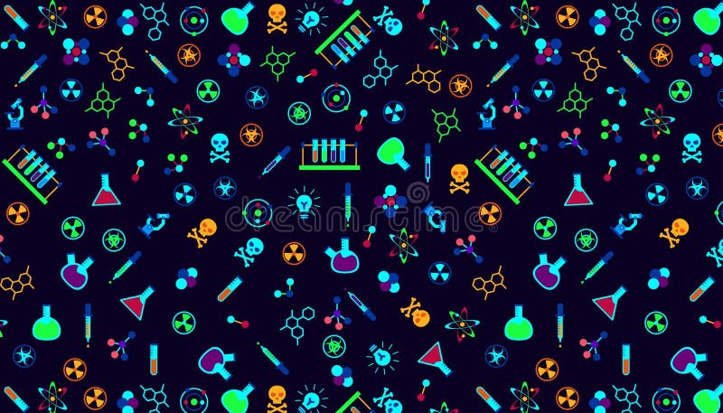 Cool Chemistry Pattern with Chemical, Atom and Molecule Inside Stock ...