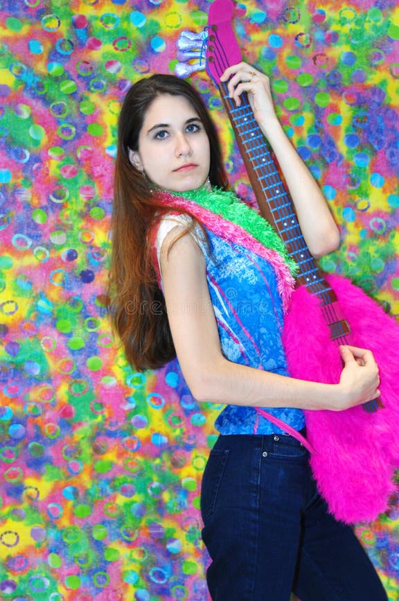 Cool Chick stock image. Image of guitar, serene, jiving - 18171335