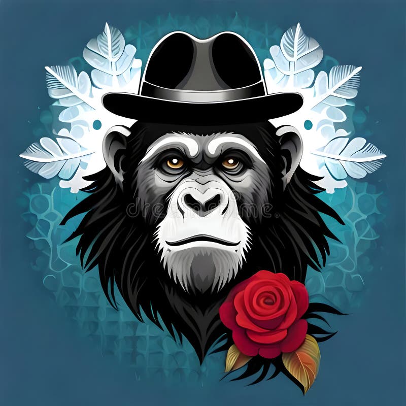 Cool Chimpanzee Illustration - Ai Generated Image Stock Image - Image ...