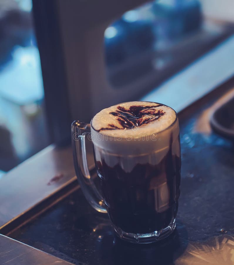 Cool Chocolate Drink with Added Chocolate Stock Image - Image of drink ...