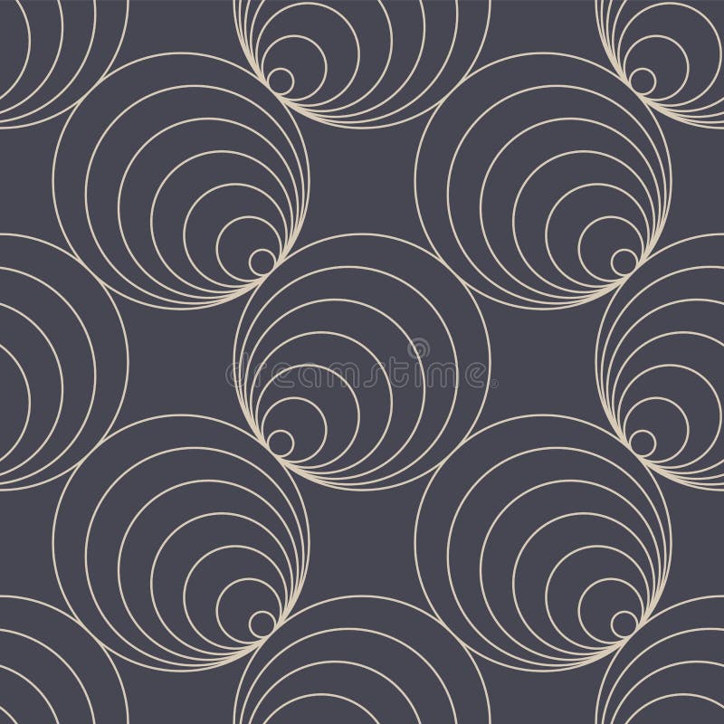 Cool Circles Outline Seamless Pattern Trend Vector Classy Abstract ...