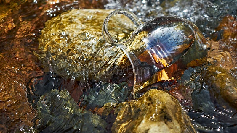 Cool Clear Water of the Mountain River Stock Image - Image of potable ...