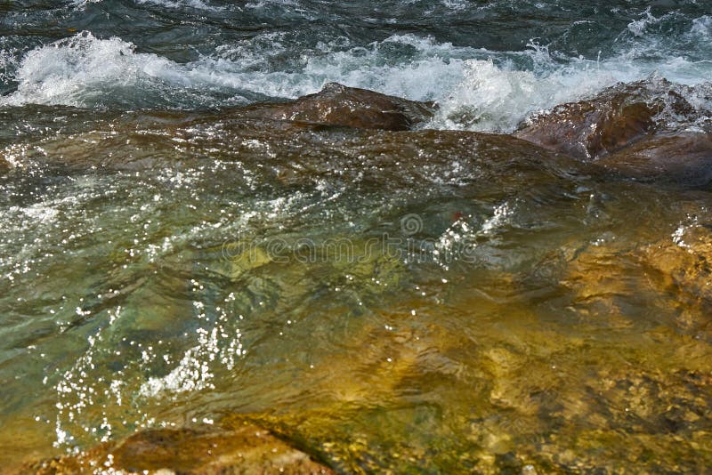 Cool Clear Water of the Mountain River Stock Image - Image of clear ...