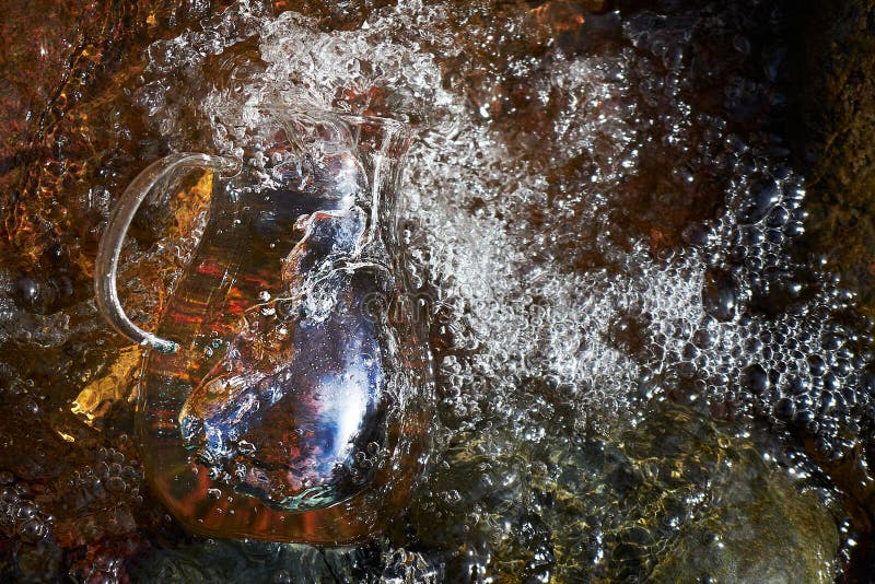 Cool Clear Water of the Mountain River Stock Image - Image of pitcher ...