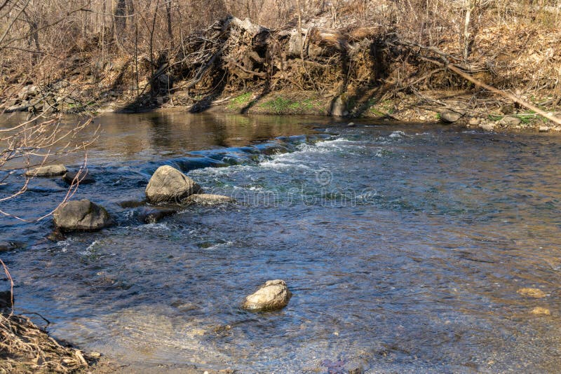 Cool Clear Water Running Down a Small River in Upstate New York Stock ...