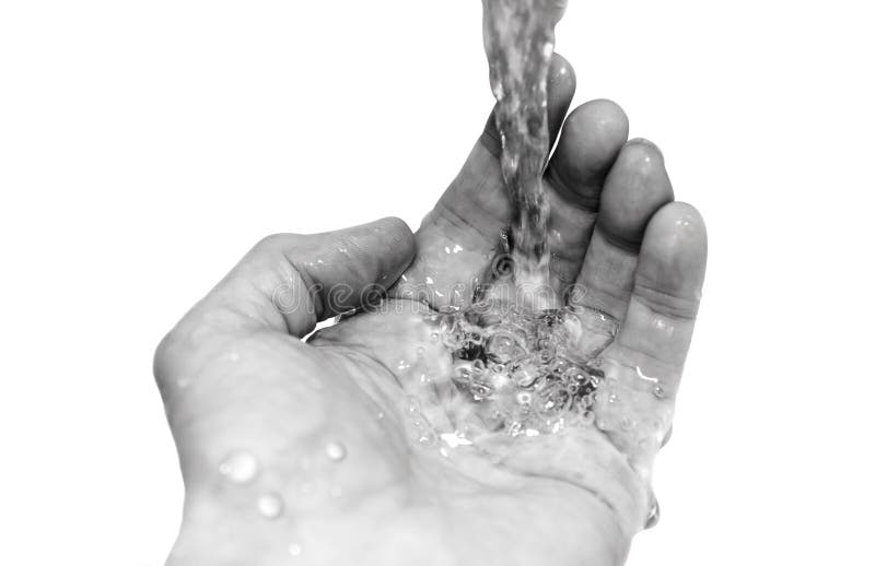 Cool Clear Water Running into a Man S Hand Stock Photo - Image of cool ...