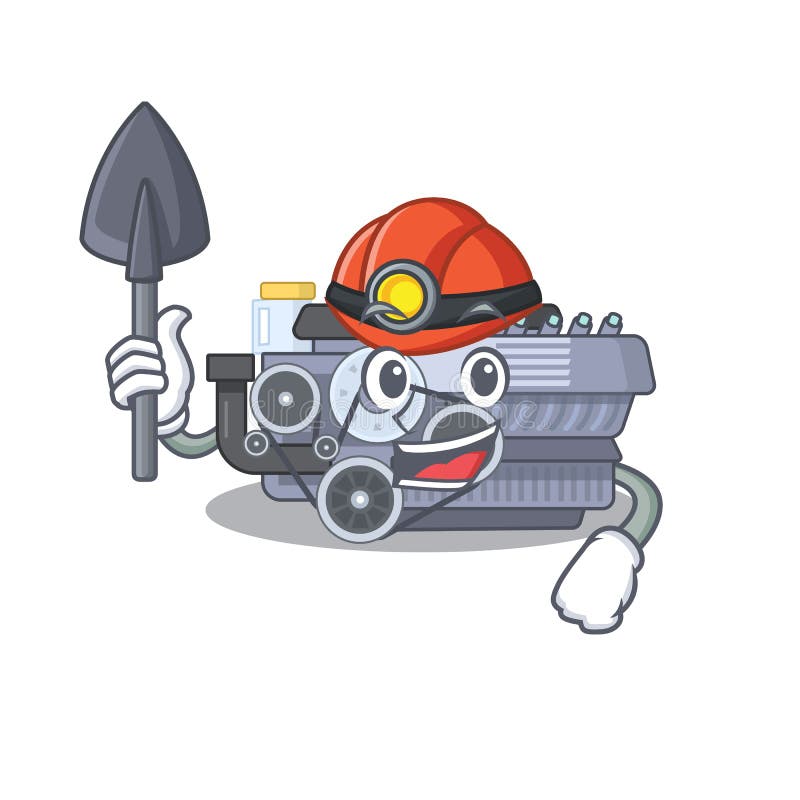 Cool Clever Miner Combustion Engine Cartoon Character Design Stock ... Cool Clever Miner Combustion Engine Cartoon Character Design Stock ...