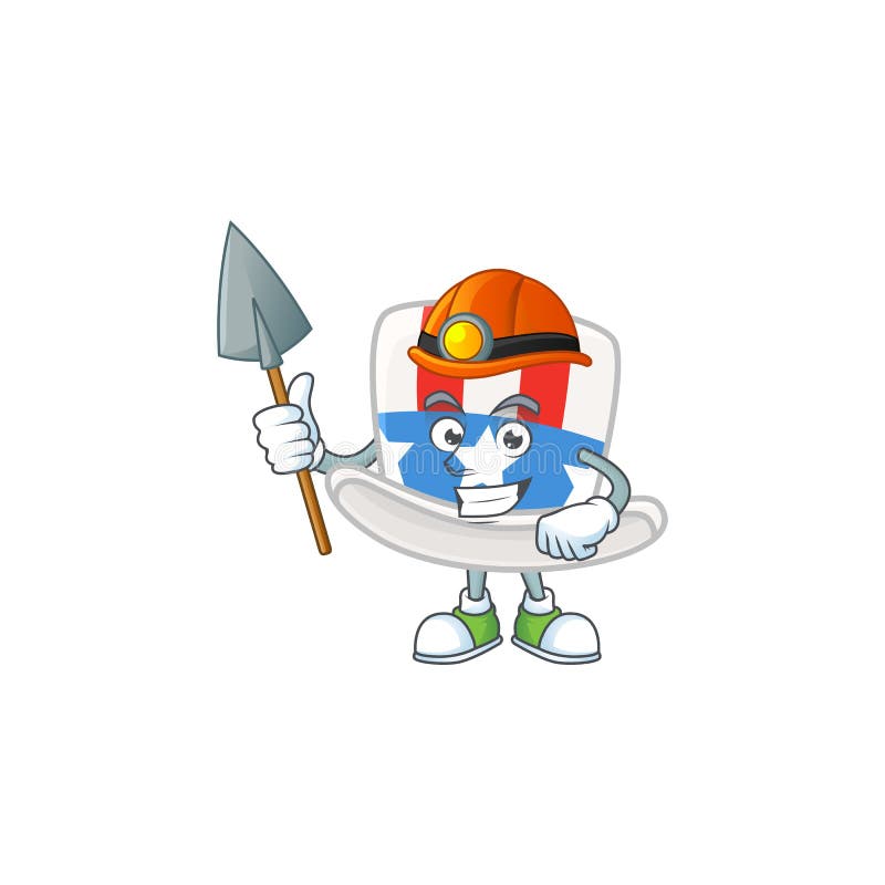 Cool Clever Miner Uncle Sam Hat Cartoon Character Design Stock Vector ...