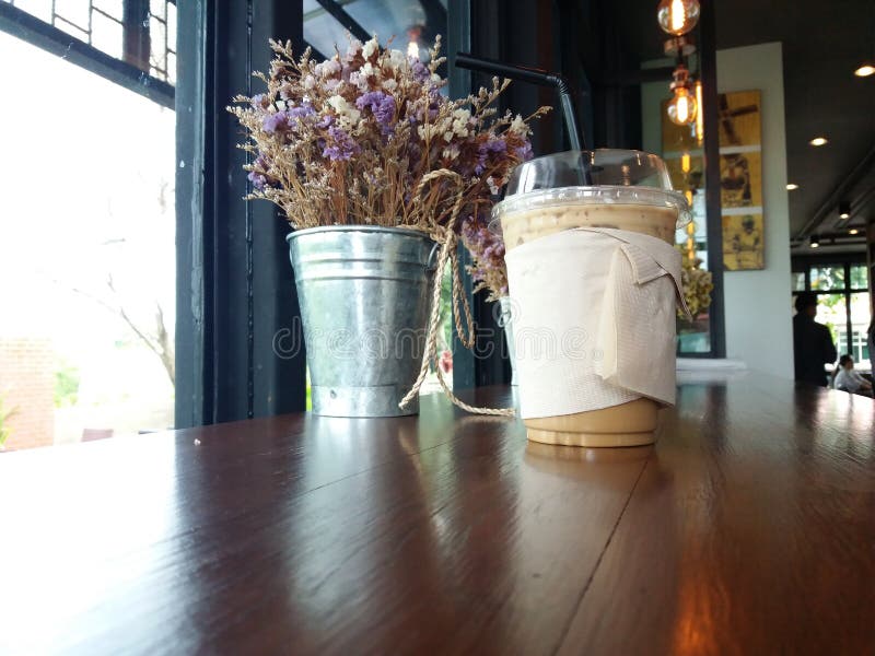 Cool Coffee for Sleepy Afternoon in the Coffee Shop. Editorial ...