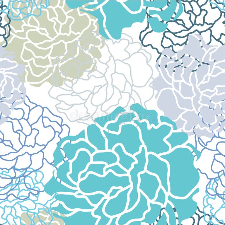 Cool Color Botan Floral Seamless Pattern Vector Design Stock Vector ...