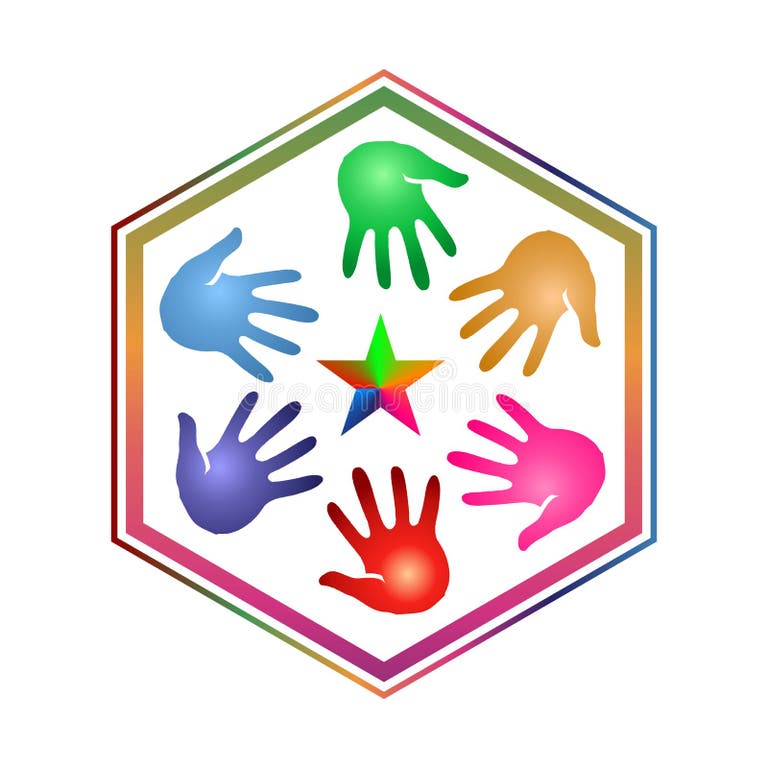 Cool Color Hand and Star Logo Stock Illustration - Illustration of ...