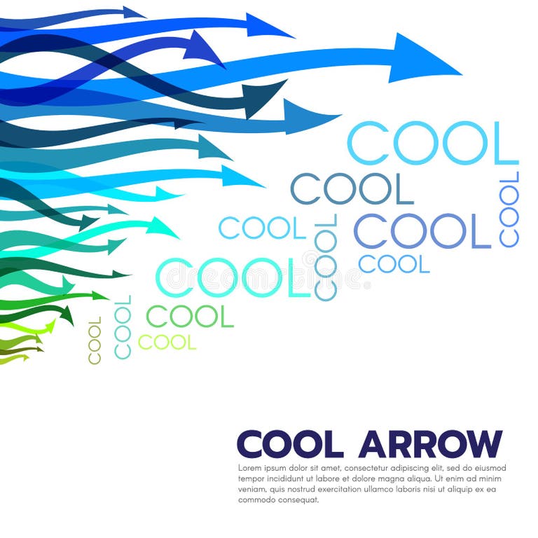 Cool Colored Tone Arrow and Cool Text Abstract Vector Art Style Stock ...
