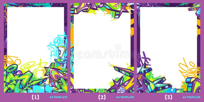 Cool Colorful Abstract Urban Graffiti Style A4 Poster Vector ...