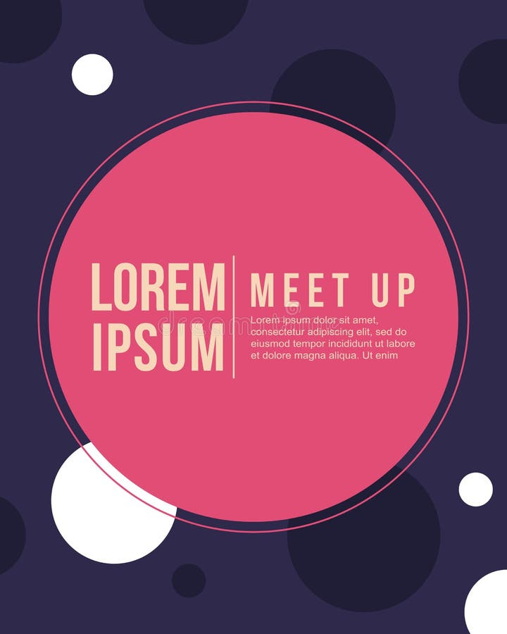 Cool Colorful Background Meet Up Card with Bubble Style Stock Vector ...
