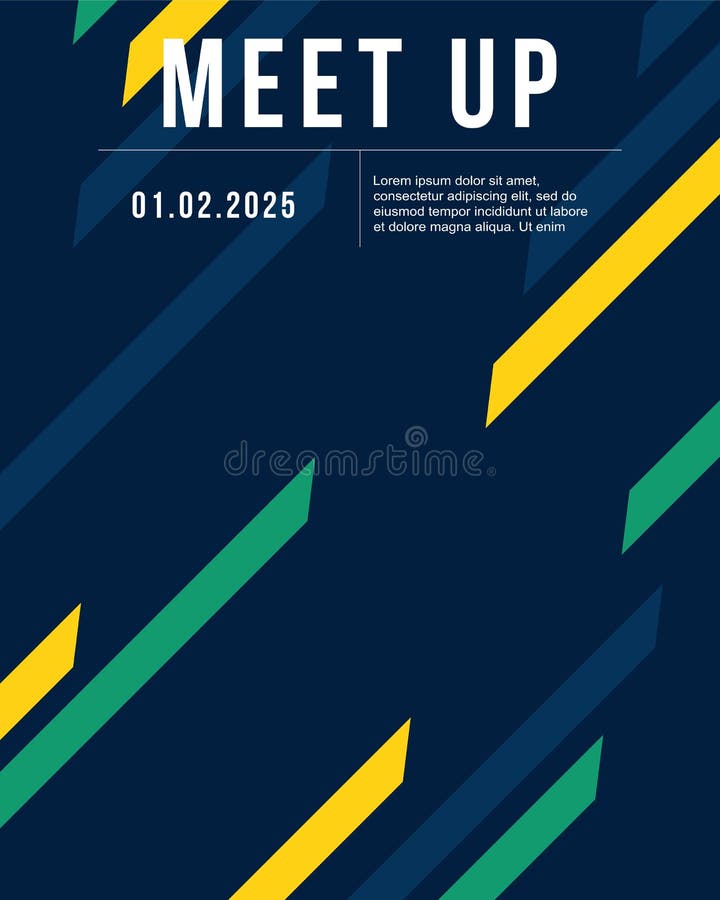 Cool Colorful Background Style Meet Up Card Stock Vector - Illustration ...