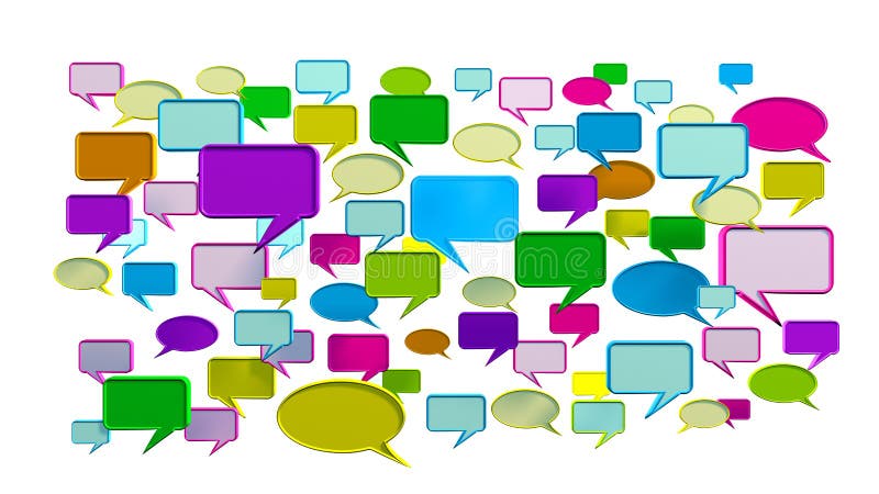 Cool Colorful Conversation Icons Stock Illustration - Illustration of ...