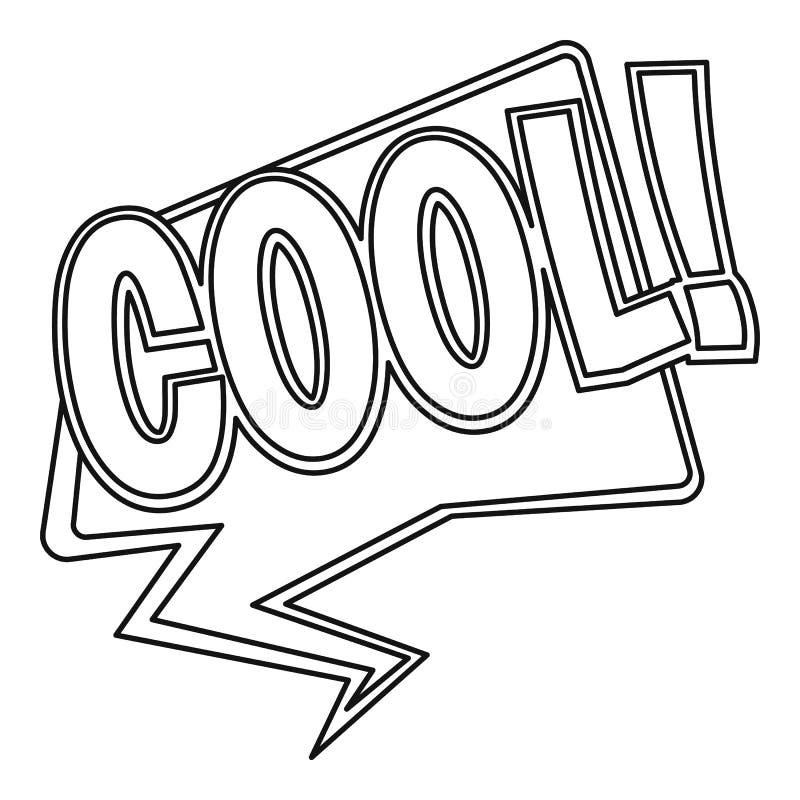 COOL, Comic Text Sound Effect Icon, Outline Style Stock Vector ...