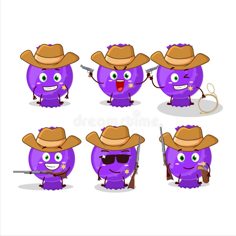 Cool Cowboy Blue Candy Wrap Cartoon Character with a Cute Hat Stock ...