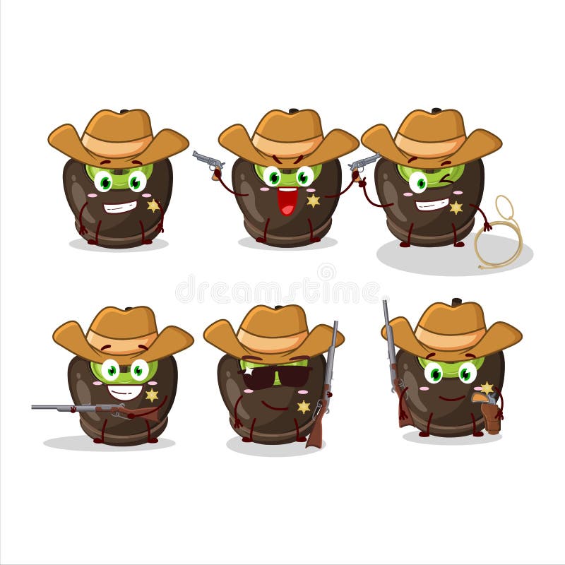 Cool Cowboy Chocolate Sugar Candy Cartoon Character with a Cute Hat ...