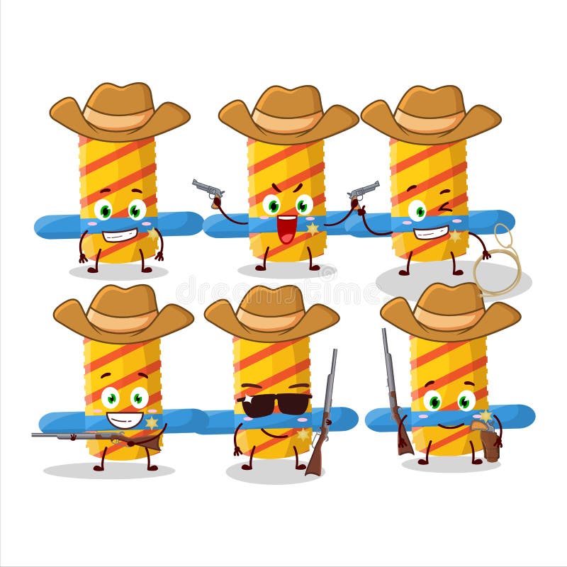 Cool Cowboy Firework Spinner Cartoon Character with a Cute Hat Stock ...