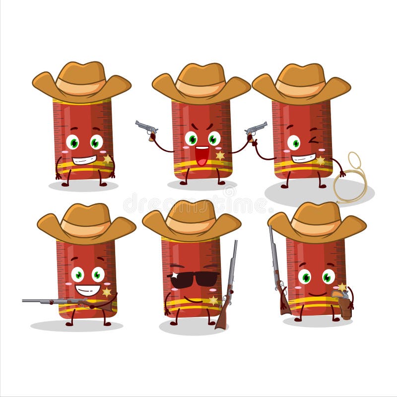 Cool Cowboy Red Ruler Cartoon Character with a Cute Hat Stock Vector ...
