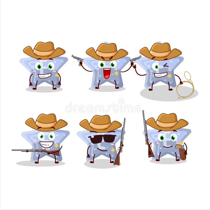 Cool Cowboy Star Blue Gummy Candy E Cartoon Character with a Cute Hat ...