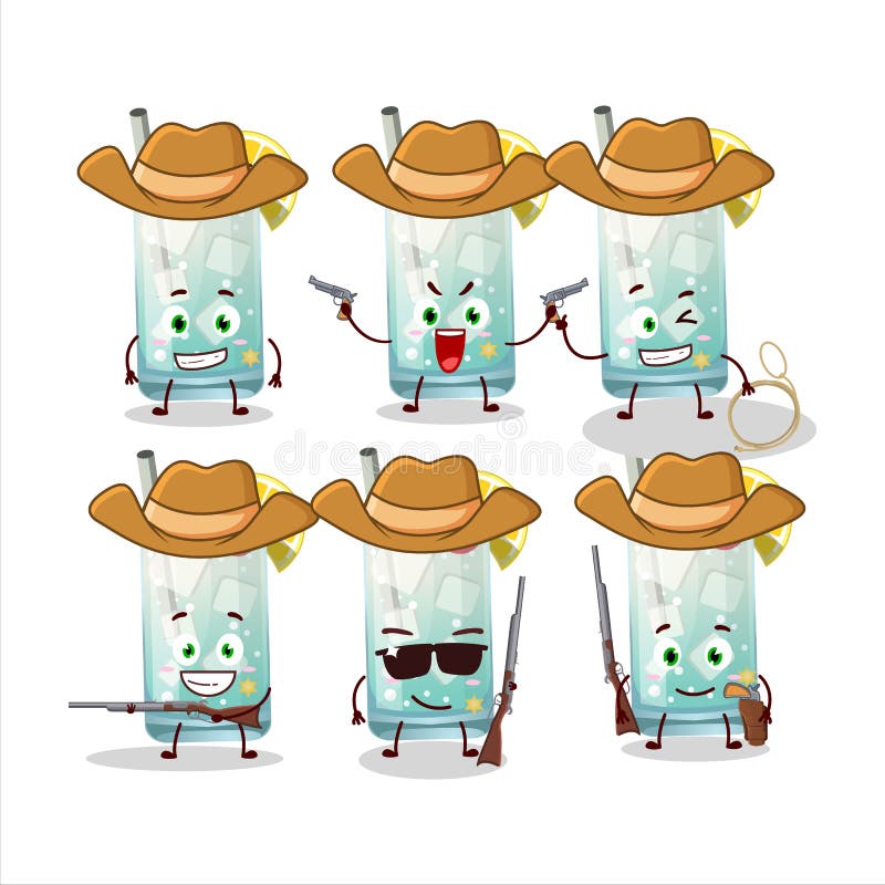 Cool Cowboy Tom Collins Cartoon Character with a Cute Hat Stock Vector ...