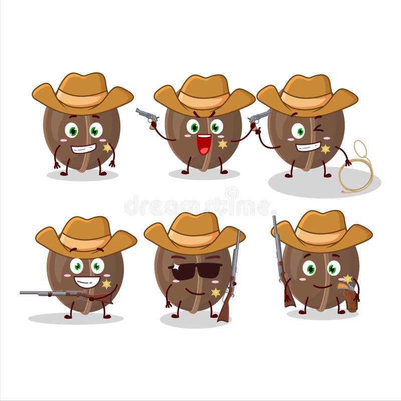 Cool Cowboy Walnuts Cartoon Character with a Cute Hat Stock Vector ...