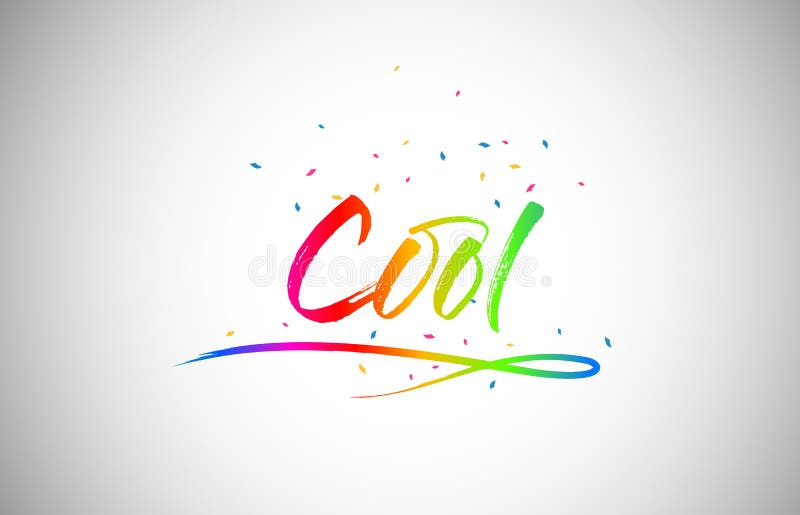 Cool Creative Vetor Word Text with Handwritten Rainbow Vibrant Colors ...
