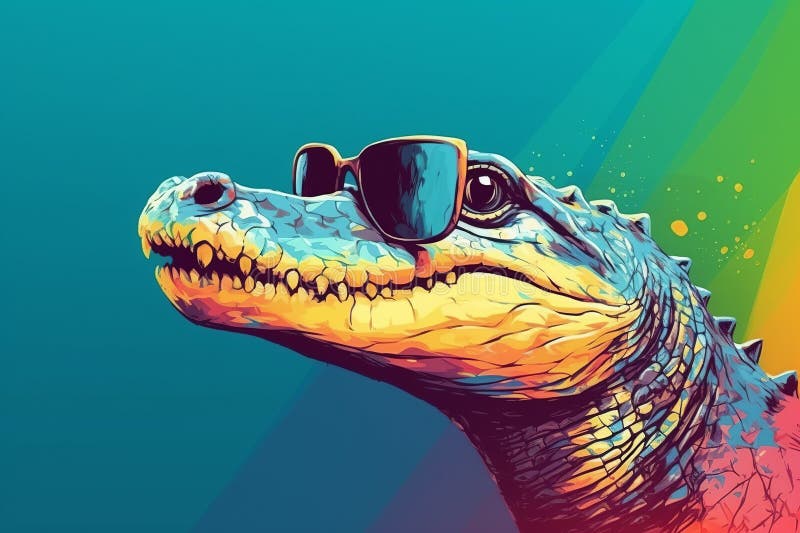 Cool Crocodile Wearing Shades for Summer Getaway. Generative AI Stock ...