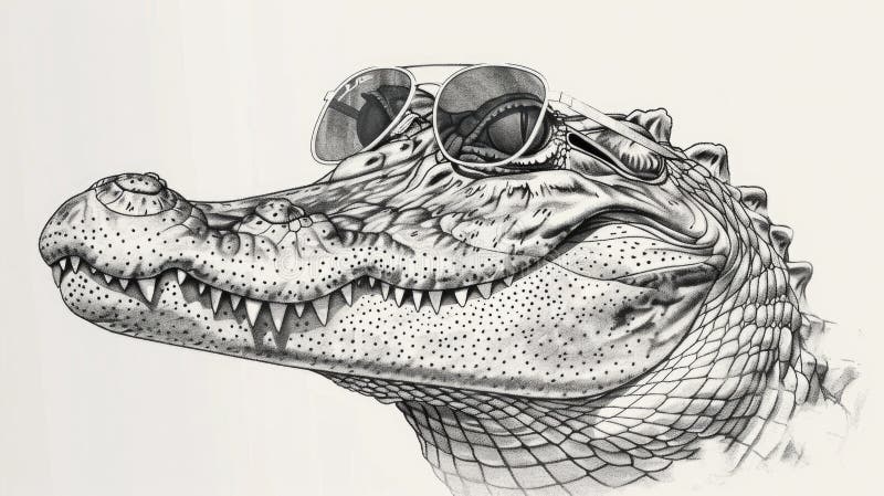 A Cool Crocodile Wearing Sunglasses. Perfect for Summer Designs Stock ...