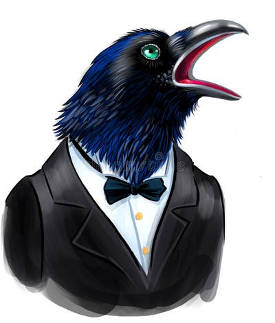 Singing crow stock illustration. Illustration of black - 181002094