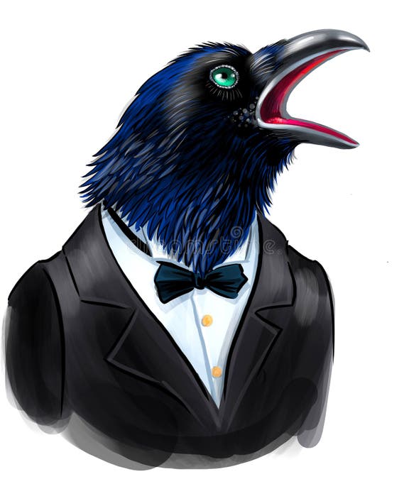 Singing crow stock illustration. Illustration of black - 181002094