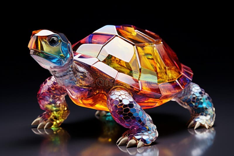 Cool Crystal Turtle. Generate Ai Stock Illustration - Illustration of ...
