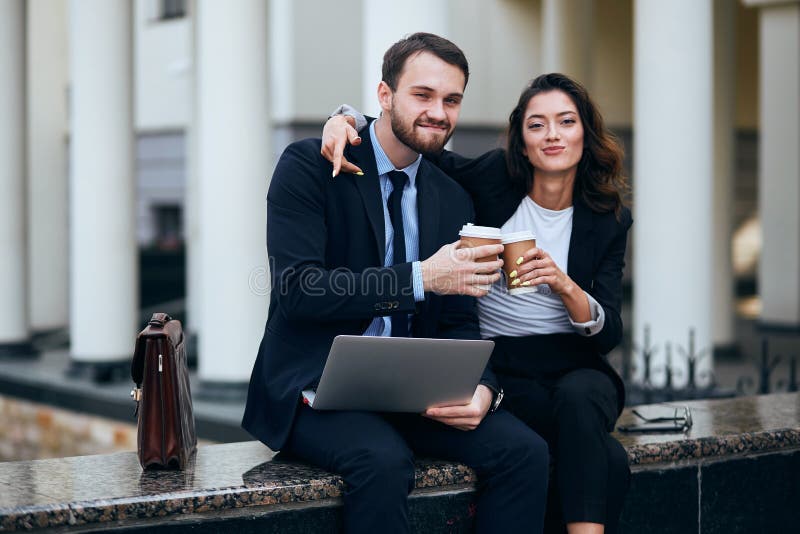 Cool Cute Partners Hugging Each Other and Posing To the Camera Stock ...