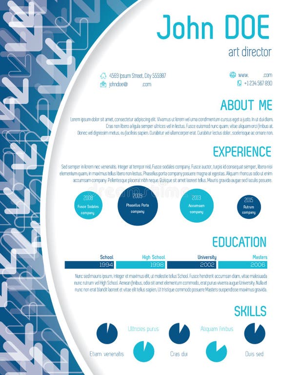 Cool Cv Template Design with Arrows Stock Illustration - Illustration ...