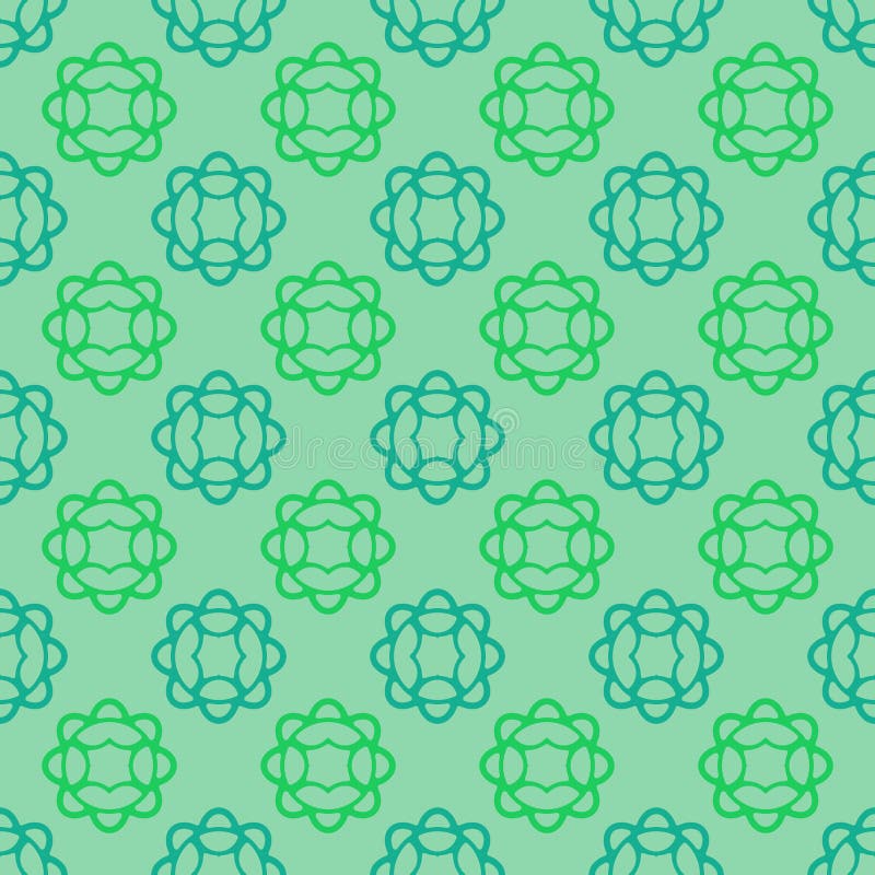 Cool Cyan Floral Blossom Pattern Stock Illustration - Illustration of ...