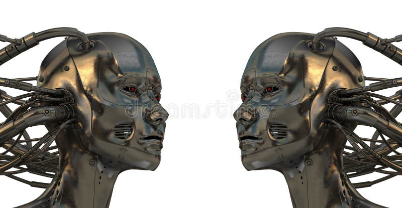 Cool cyborg robots stock illustration. Illustration of profile - 15700063