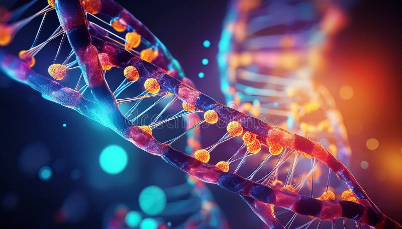 Cool 3d Dna Structure Molecules on a Bright Light Blue Colored ...