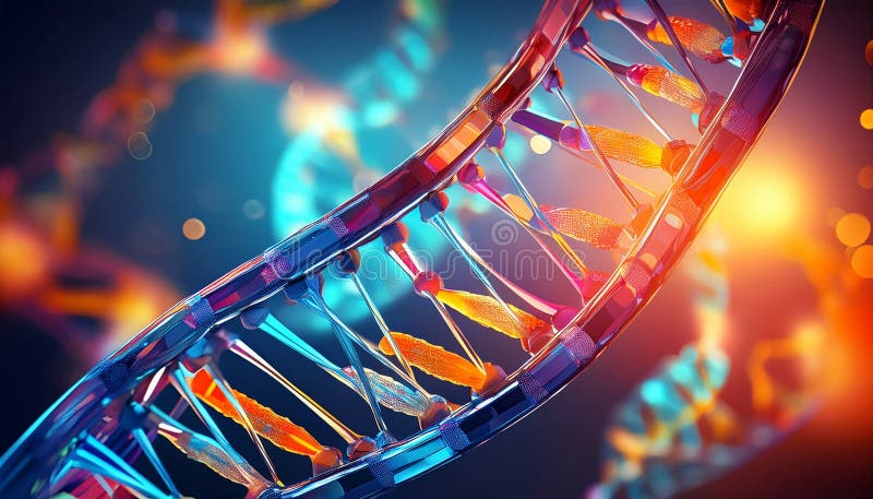 Cool 3d Dna Structure Molecules on a Bright Light Blue Colored ...