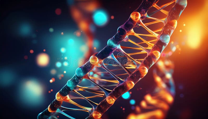 Cool 3d Dna Structure Molecules on a Bright Light Blue Colored ...