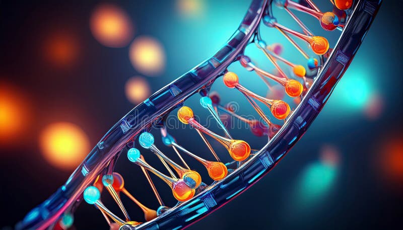 Cool 3d Dna Structure Molecules on a Bright Light Blue Colored ...