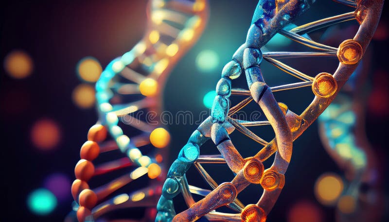 Cool 3d Dna Structure Molecules on a Bright Light Blue Colored ...